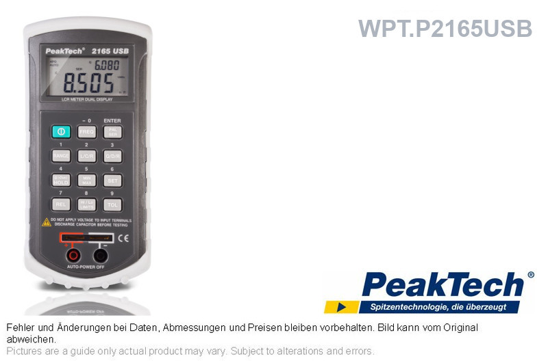 Digitaler LCR-Messer 120Hz-1kHz mit USB PeakTech 2165, Grieder ...